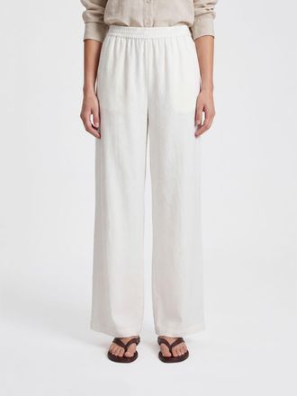 Max Mara Pantalon palazzo Volont&agrave; en soie &agrave; taille haute &eacute;lastiqu&eacute;e
