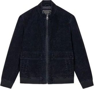 Guess Blouson jean aspect velours de coton m&eacute;lang&eacute;
