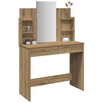 vidaXL Coiffeuse avec miroir ch&ecirc;ne artisanal 96x39x142 cm - Vidaxl