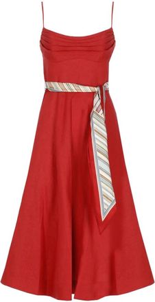 Zimmermann Femme, Robes, Rouge, Taille: 40 FR Rebellion Tuck Midi Dress