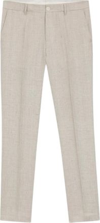 HUGO BOSS Homme, Pantalons, Beige, Taille: L Pantalon slim-fit en m&eacute;lange de lin