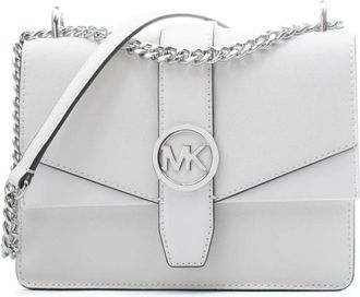 Michael Kors Femme, Sacs, Blanc, Taille: ONE Size Sac Bandouli&egrave;re en Cuir avec Bandouli&egrave;re R&eacute;glable