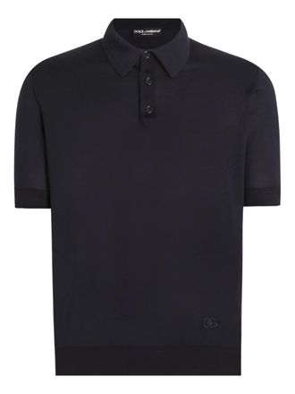 Dolce & Gabbana polo en soie - Bleu
