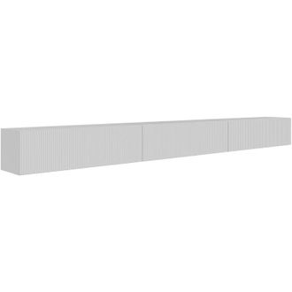 Selsey Selsey Veldio - TV-Lowboard h&auml;ngend mit geriffelten Fronten, 300 cm, wei&szlig;