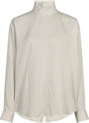 Tibi Chemise ray&eacute;e &agrave; col chemin&eacute;e en lyocell et soie