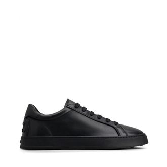 Tod's Schwarze Ledersneakers Schn&uuml;rung Runde Spitze - - Shoes - Herren - Schwarzk - 42 EU