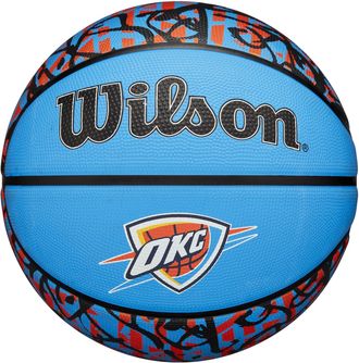 Wilson NBA Team Graffiti Basketball - Oklahoma City Thunder, Gr&ouml;&szlig;e 17,8-74,9 cm