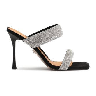 Kazar Schwarze Mules mit Abs&auml;tzen und funkelnden Riemen - - Shoes - Damen - Schwarzk - 39 EU