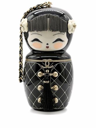 Chanel 2010 limitierte Auflage Paris-Shanghai China Doll Clutch - Schwarz