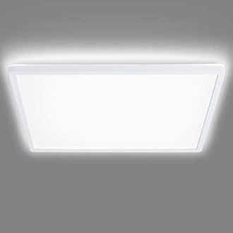 Navaris Plafonnier LED 22W - Luminaire Plafond Carré 42x42cm Avec 4000K Rétro-éclairage et Luminosité Variable - Lampe Chambre Salon