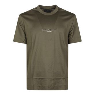 Emporio Armani Lettering Logo T-Shirt - - Tops - Herren - Gr&uuml;n - L