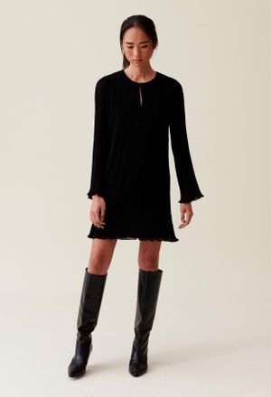 Claudie Pierlot Robe courte pliss&eacute;e manches longues