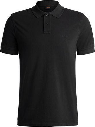 HUGO BOSS Piqu&eacute;-Poloshirt mit gummiertem Logo-Emblem in