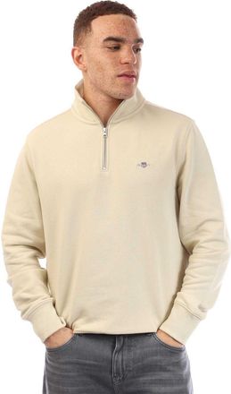 GANT Sweatshirt f&uuml;r Herren, mit halbem Rei&szlig;verschluss (Beige)