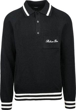 Balmain Homme, Pulls, Noir, Taille: L Polo en maille