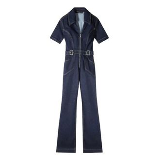 Patrizia Pepe Femme, Combinaisons et Ensembles, Bleu, Taille: 36 FR Combinaison en jean &agrave; manches courtes