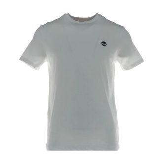 Timberland Homme, Tops, Blanc, Taille: 2XL T-shirt en coton &agrave; manches courtes et col rond