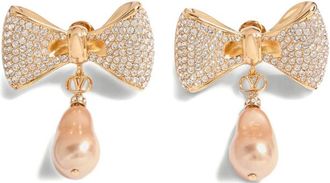 Valentino Garavani San Fin Metal Earrings With Swarovski Crystals And Pearls