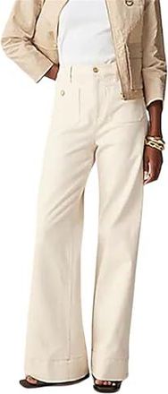 Generic Oprahs Favorite Jeans - Contr&ocirc;le du ventre - Pantalon de marin &agrave; jambe large - Taille haute - Pantalon court en jean pour femme - Tendance, blanc, M