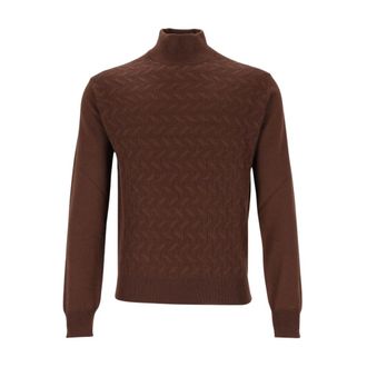 Corneliani Pullover mit hohem Kragen aus Wolle - - Knitwear - Herren - Braun - M