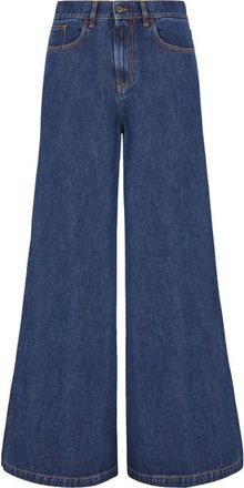 P.A.R.O.S.H. P.a.r.o.s.h., Femme, Jeans, Bleu, Taille: 38 FR Jean taille haute &agrave; jambes larges