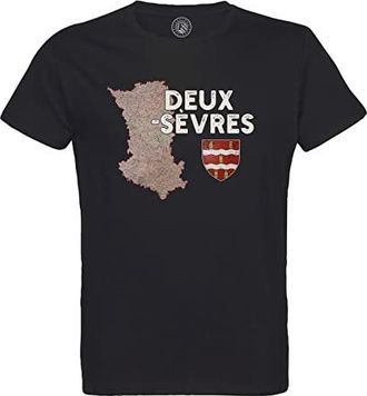 Fabulous T-Shirt Homme Col Rond Coton Bio Deux-S&egrave;vres 79 Departement Niort Carte Ancienne Nouvelle Aquitaine