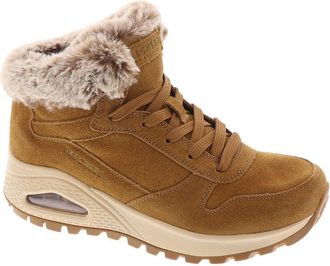 Skechers Damen UNO Rugged-Wintriness Sneaker, Chestnut Suede/Faux Fur, 38 EU