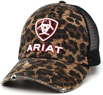 Ariat Casquette Ponyflo l&eacute;opard noir avec fermeture Velcro pour femme, Motif l&eacute;opard Noir, Taille unique