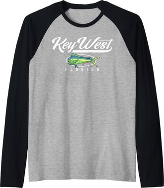 Trendy Apparel Key West Florida Mahi-Mahi Dolphinfish Raglan
