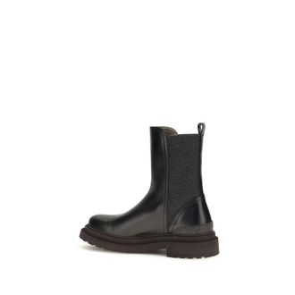 Brunello Cucinelli Calf Leather Chelsea Boot - Black