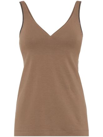 Brunello Cucinelli débardeur à col v - Marron