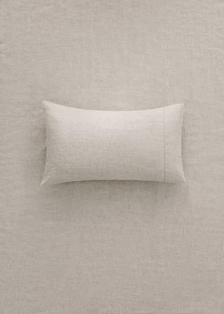 Mango Taie doreiller lin lav&eacute; ajour&eacute; 30x50 cm beige - Home - 30x50cm - MANGO HOME