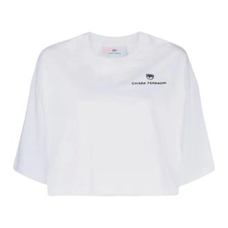 Chiara Ferragni Femme, Tops, Blanc, Taille: 36 FR T-shirt Manches Courtes
