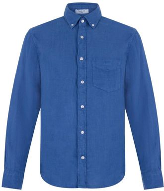 GANT Homme, Chemises, Bleu, Taille: S Chemise &agrave; Manches Longues en Lin