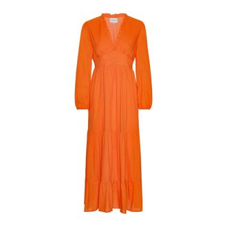Americandreams Americandreams, Femme, Robes, Orange, Taille: 42 FR Umi Long Solid Cotton Dress