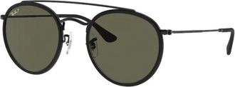 Ray-Ban unisex, Accessoires, Noir, Taille: ONE Size Round Double Bridge Lunettes de soleil