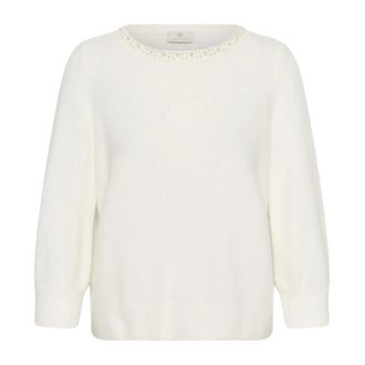 Kaffe Round-Neck Strickwaren - - Knitwear - Damen - Wei&szlig; - 2XL