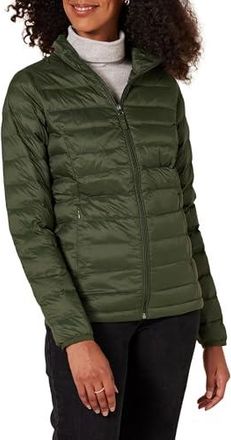 Amazon Essentials Doudoune compacte légère à manches longues résistante à leau (disponible en grande taille) Femme, Olive Foncé, XL Grande taille