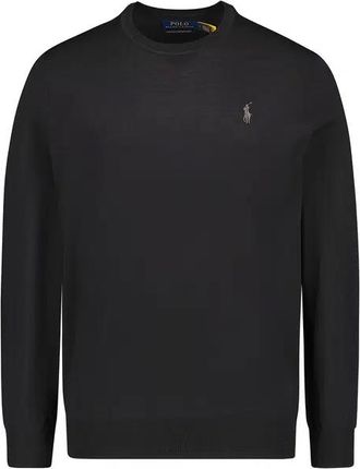 Polo Ralph Lauren Herren Pullover schwarz Merinowolle unifarben
