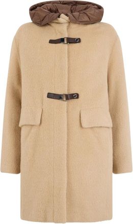 Moorer Manteau Court &agrave; Capuche - Femme - Manteaux - Beige - Taille: 36 FR