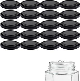 mikken Art 20 Deckel TO 58 Ø 6 cm für Marmeladengläser Twist-Off Einmachgläser schwarz
