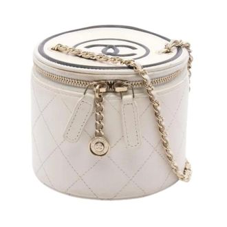 Chanel Pre-owned Matelasse Coco Mark Small Vanity Shoulder Bag - Femme - Pre-owned - Blanc - Taille: ONE Size