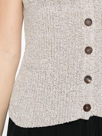PANICALE Womens Sequin-Embellished Sleeveless Cardigan Ss26 W