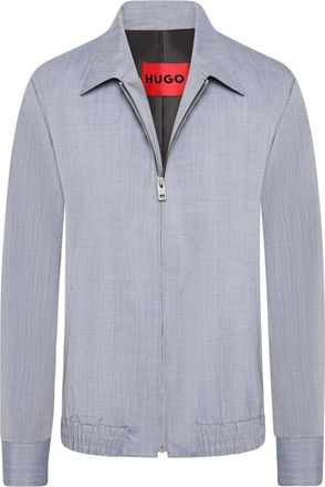 HUGO BOSS Blouson aus einem Schurwollmix mit Zip und Umlegekragen in