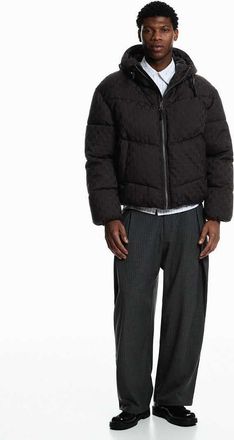 Bershka Doudoune &agrave; d&eacute;tail monogramme - Noir