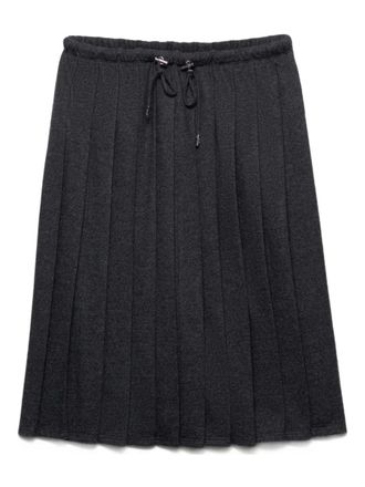 Prada jupe mi-longue pliss&eacute;e - Gris