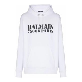 Balmain Kapuzenpullover it Balmain Stap-Print - - Sweatshirts & Hoodies - Herren - Wei&szlig; - 2XL