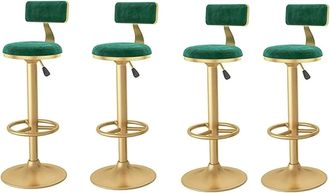 Generic Barhocker, drehbarer Barhocker mit H&ouml;henverstellung, weichem Sitz, Verstellbarer Tresenh&ouml;he/Gr&uuml;n/1/2 St&uuml;ck