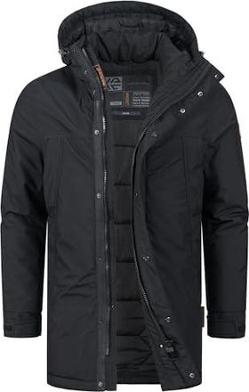 Indicode INBenyot Veste dhiver &agrave; capuche pour homme - Veste demi-saison pour homme, Noir, M
