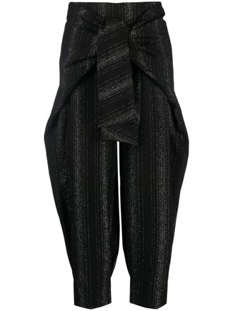 Stella McCartney pantalon ample &agrave; d&eacute;tails en lurex - Noir